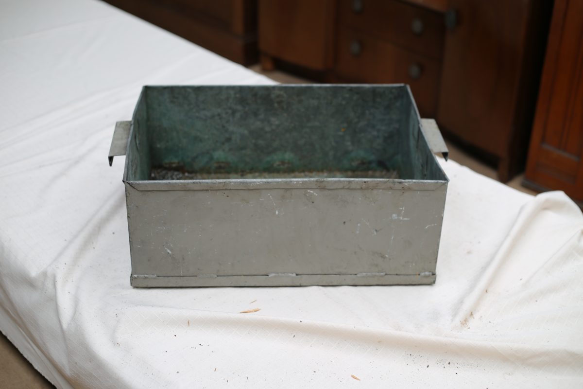 Open Steel Storage Box with Handles - On The Square Emporium