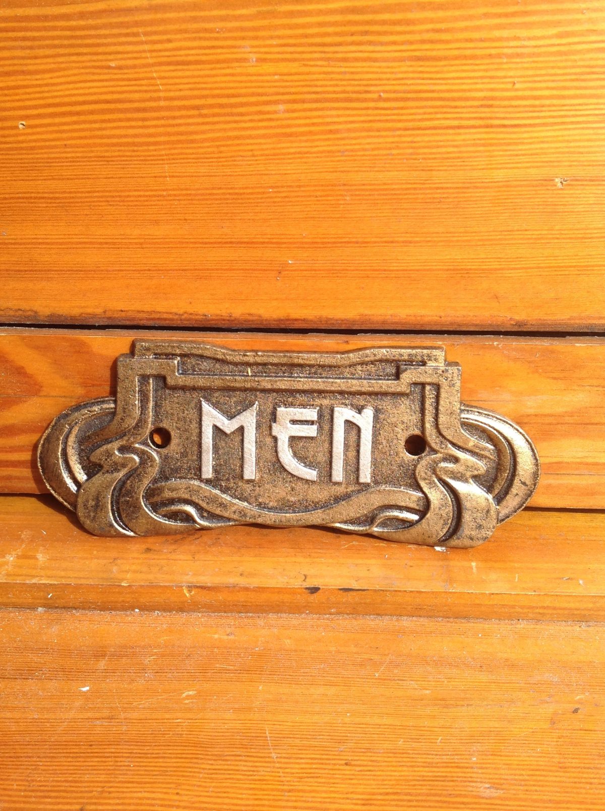 Cast Iron Art Nouveau Men sign - On The Square Emporium