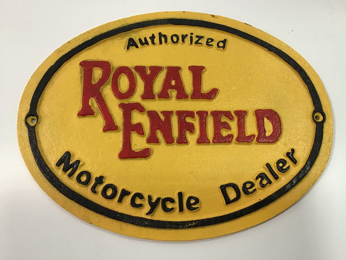 Cast Iron Royal Enfield Sign - On The Square Emporium