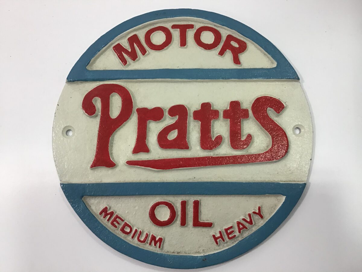 Cast Iron Pratts Motor Oil Sign - On The Square Emporium