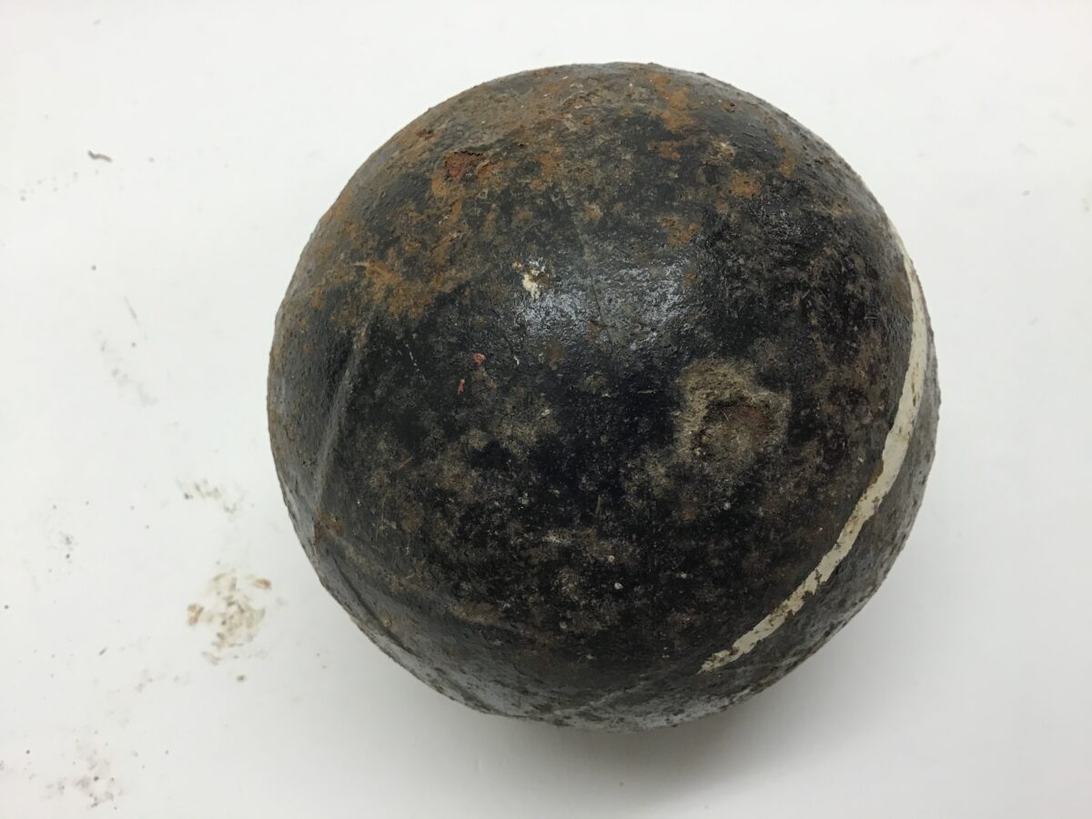 Cast iron round shot cannon ball from shipwreck - On The Square Emporium