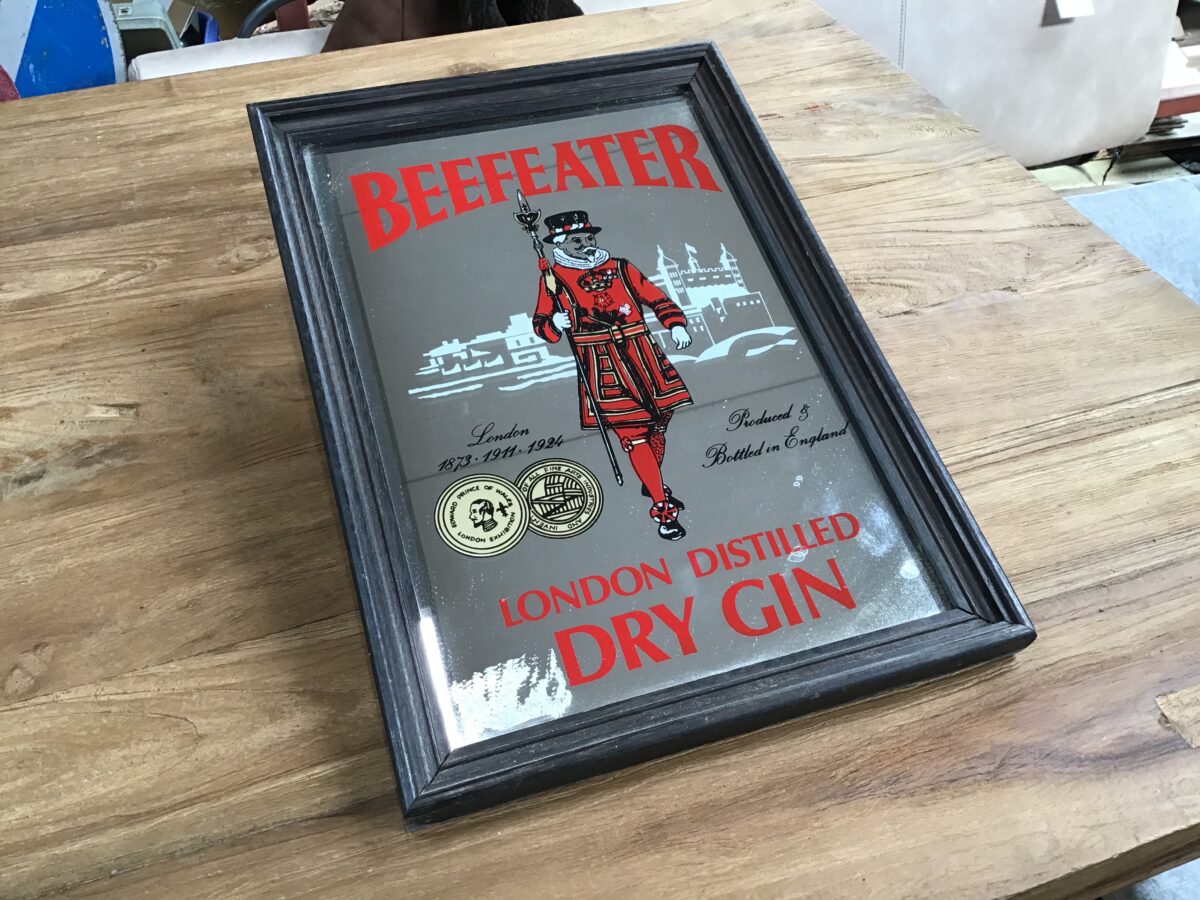 1970s Beefeater Gin Framed mirror sign - On The Square Emporium