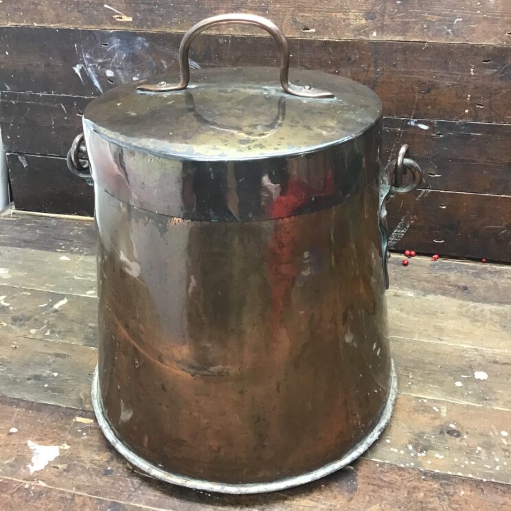 Antique Copper Fuel Bucket - On The Square Emporium
