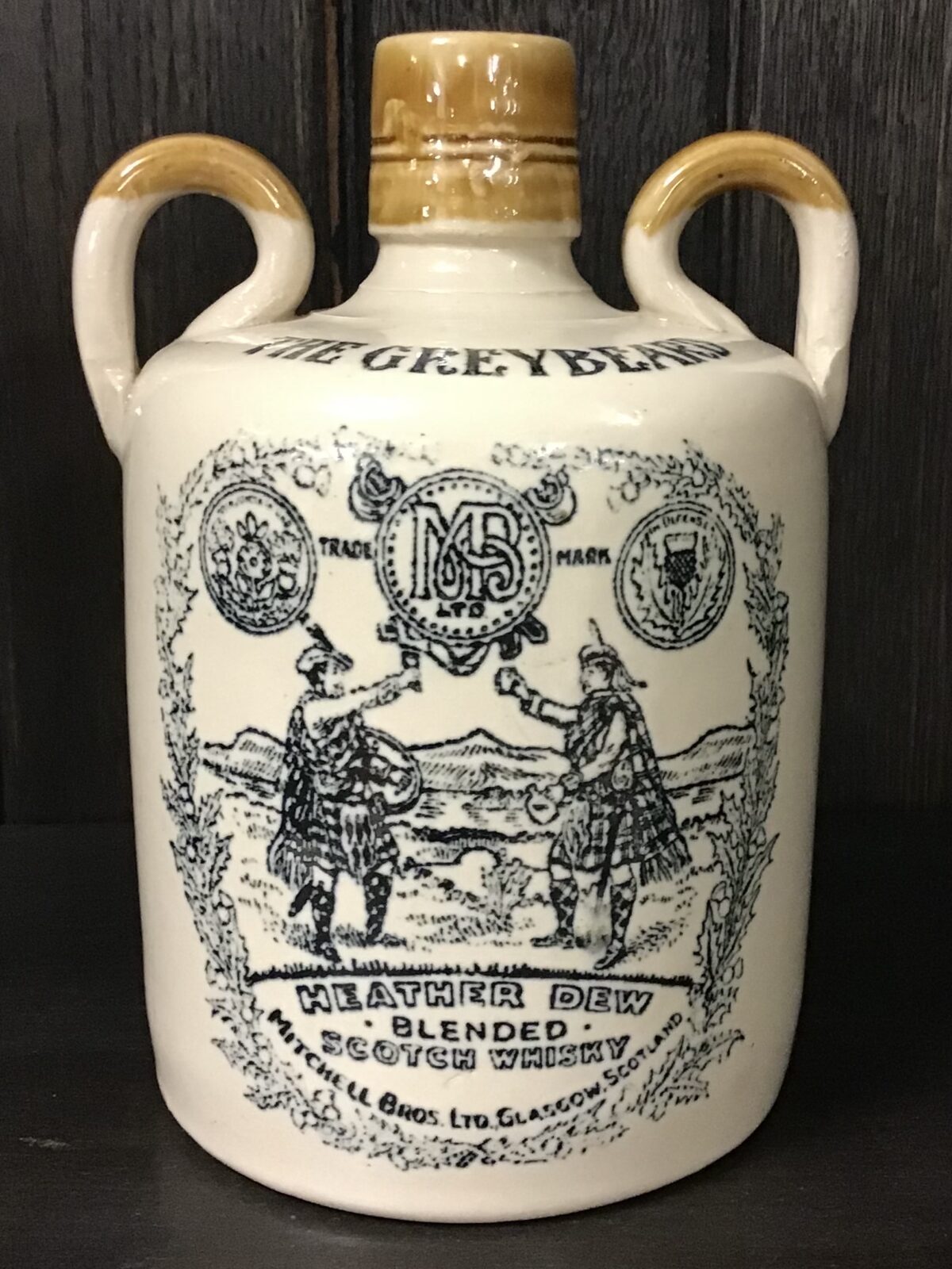 Heather Dew Scotch Whisky "The Greybeard" Stoneware Flagon [w261] - On ...