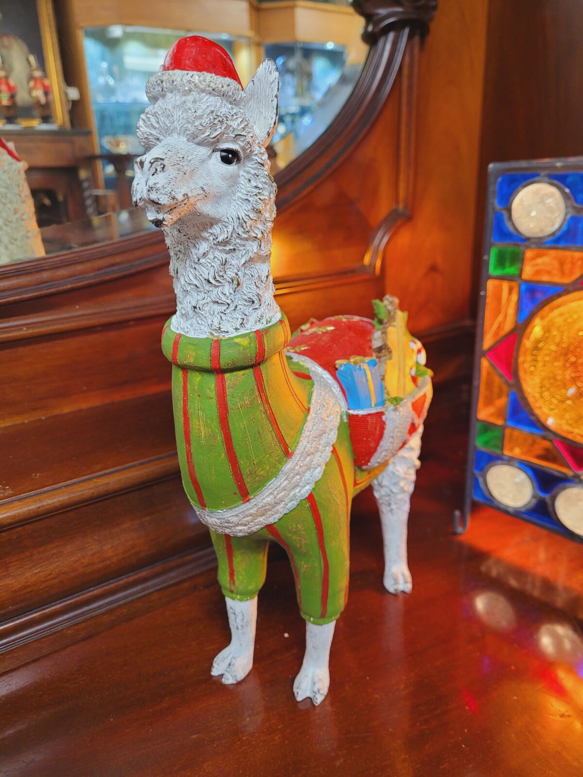 Christmas Llama Statue - On The Square Emporium