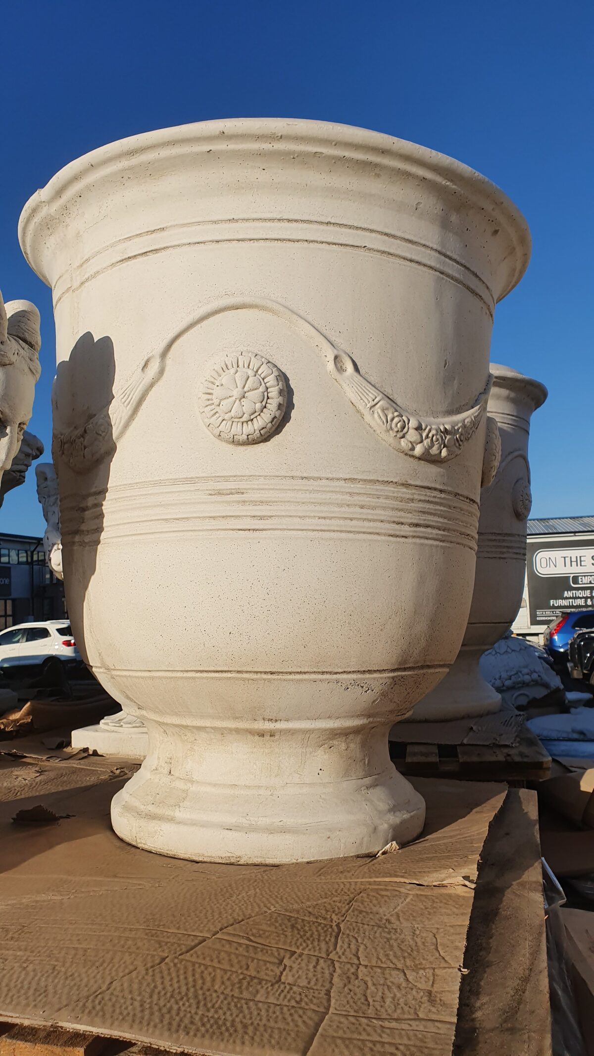 Huge Pair of Classical Roman Vase Planters - On The Square Emporium