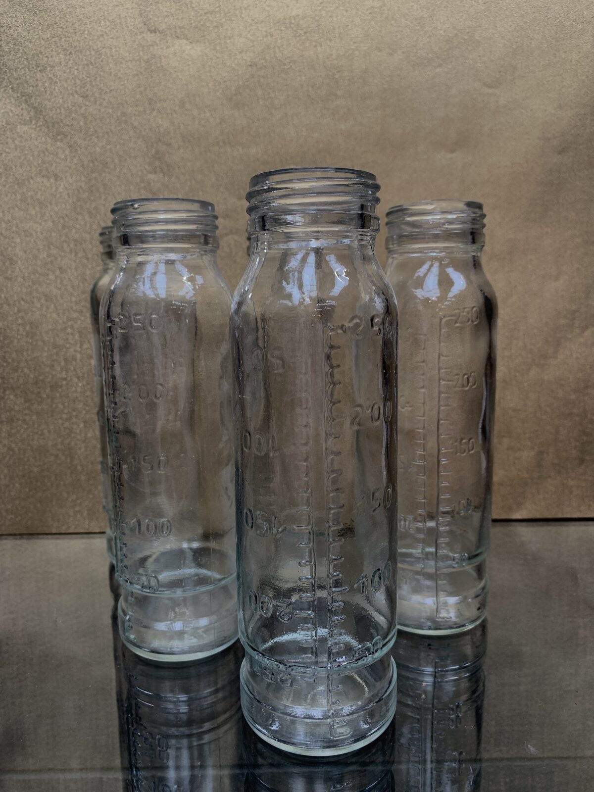 250ml glass bottle with scale - On The Square Emporium