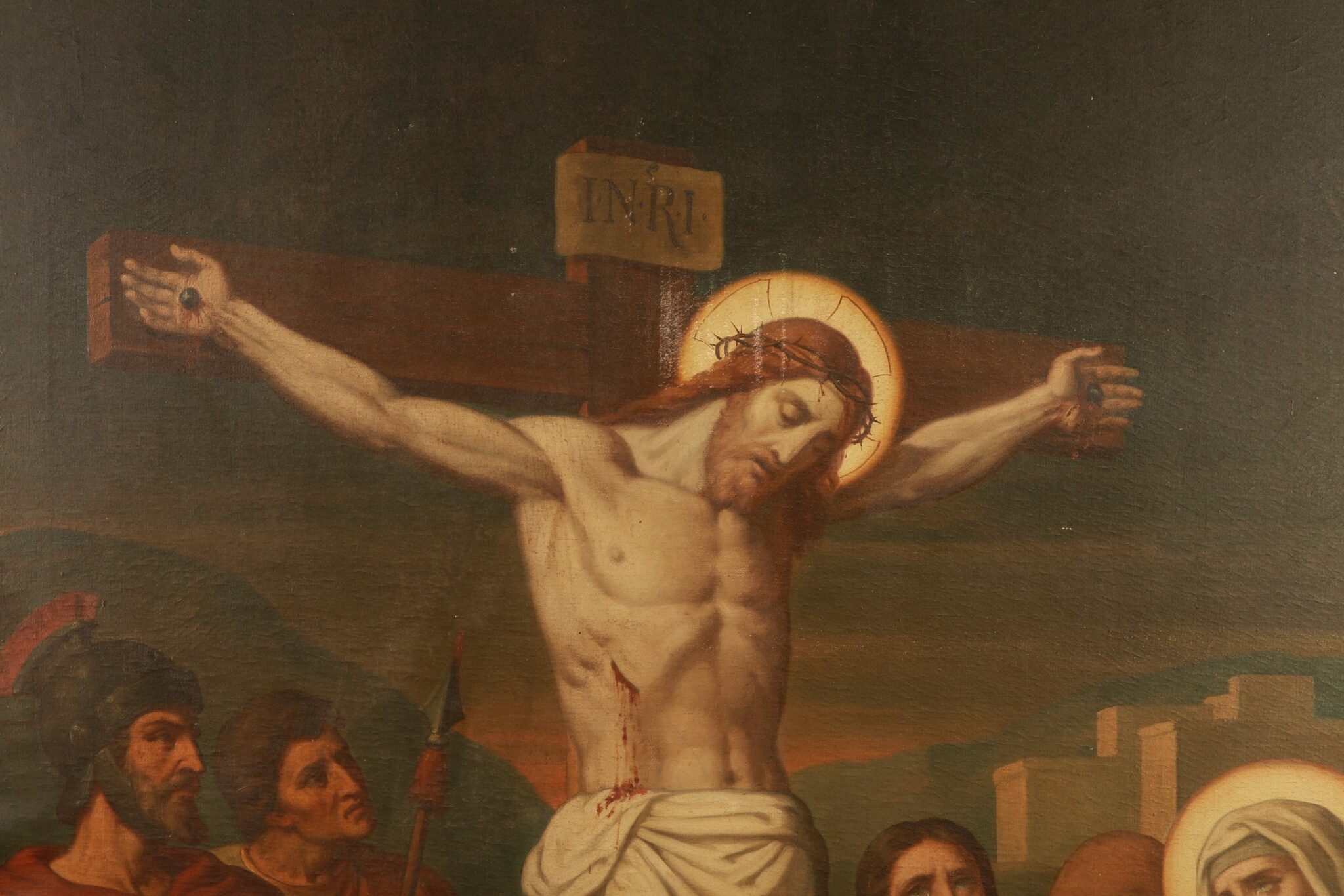 Large Painting of Crucifixion of Jesus Christ - On The Square Emporium