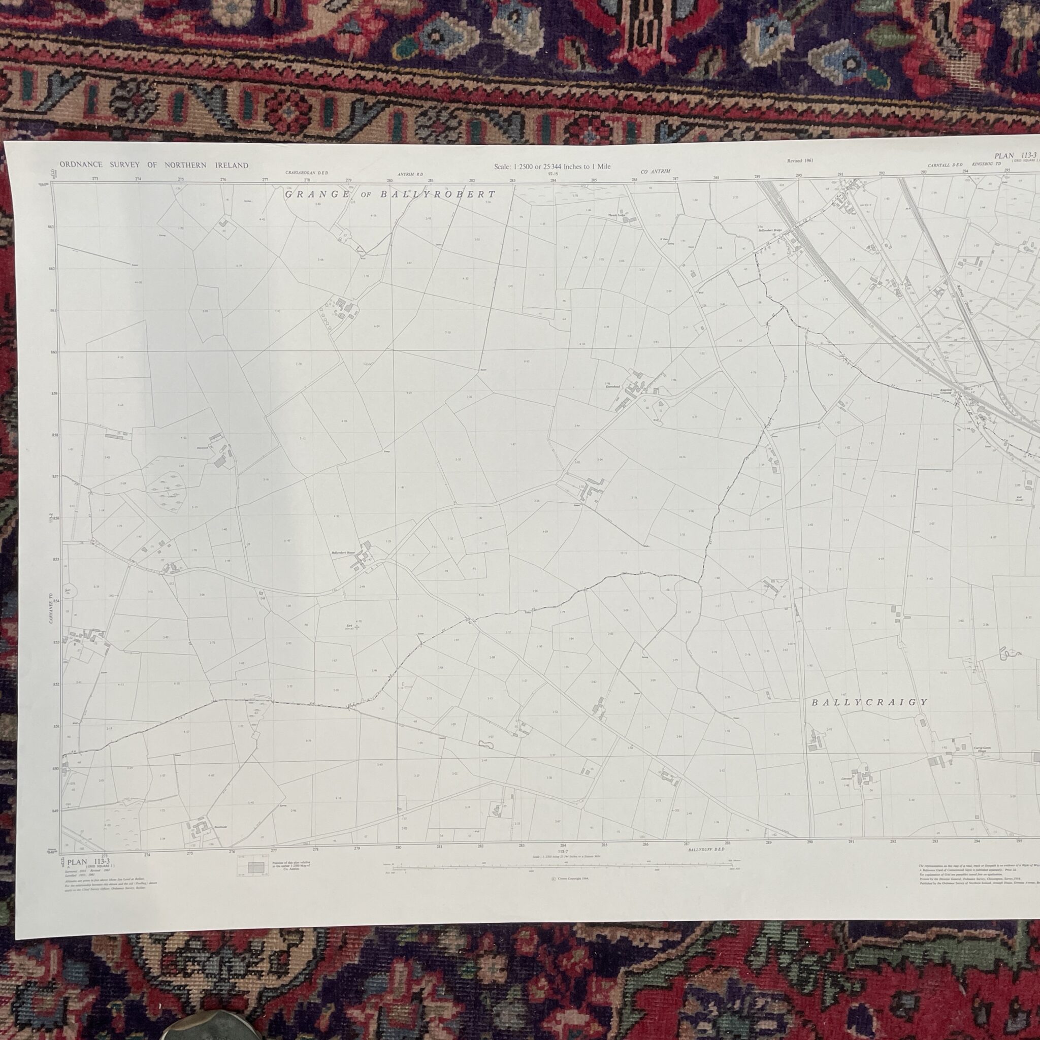 Vintage Ordnance Survey Map of Ballycraigy - OTSE