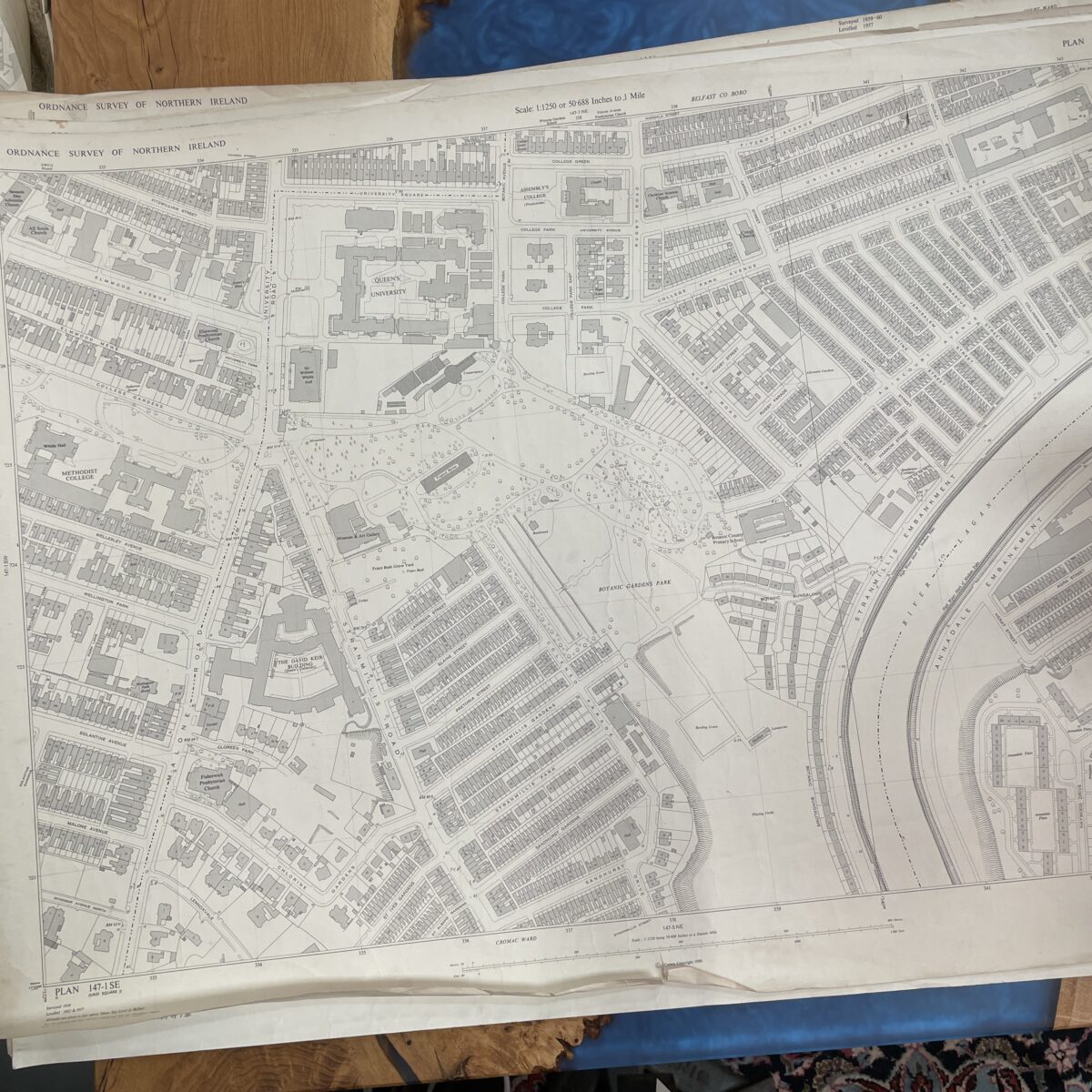Vintage Ordnance Survey Map of Stranmillis Road - OTSE