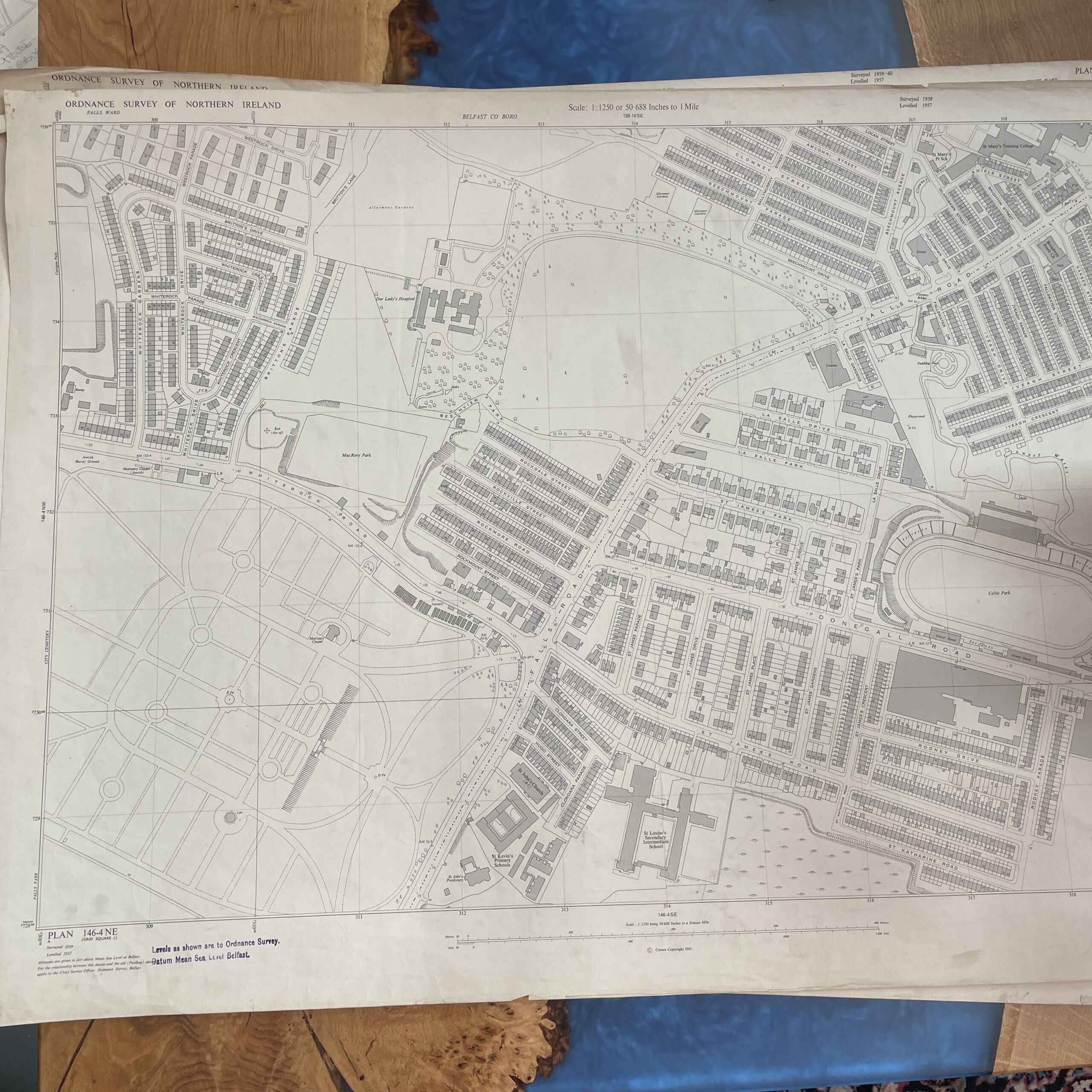 Vintage Ordnance Survey Map of Falls Road - OTSE