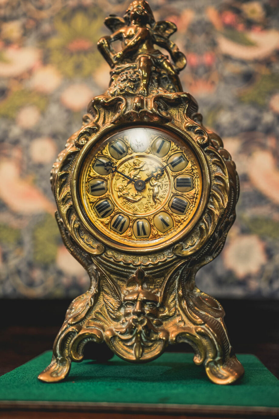 Regency Style Brass Mantle Clock - On The Square Emporium