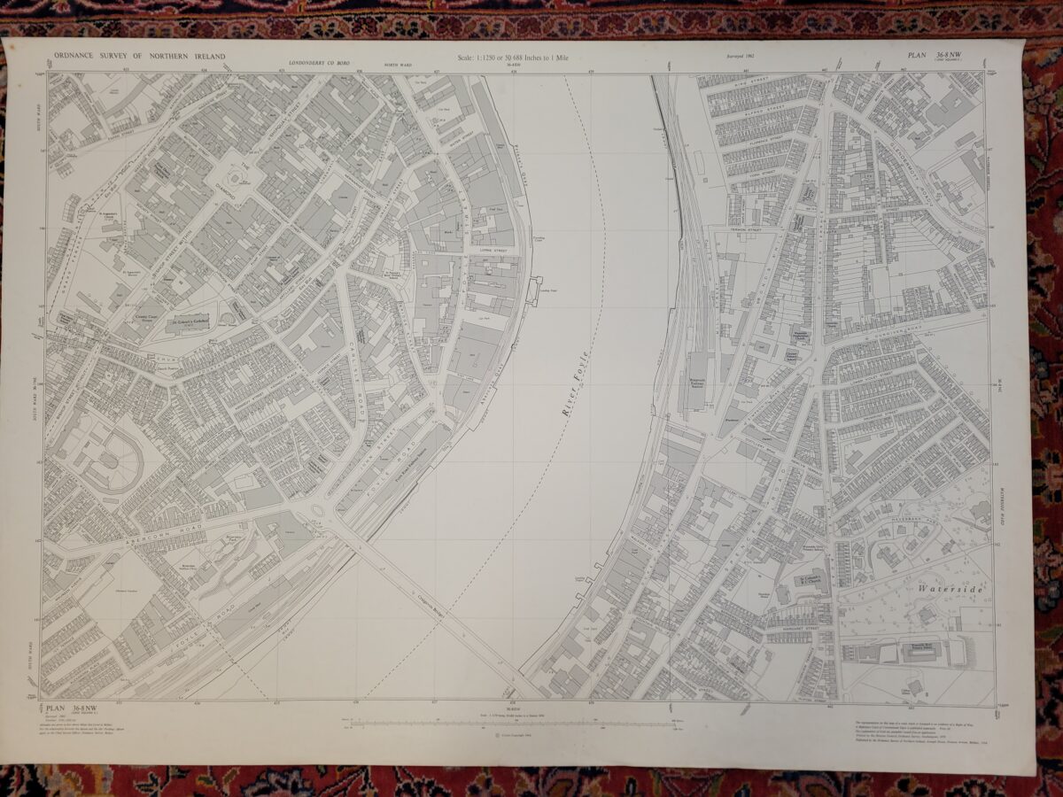 Vintage Ordnance Survey Map of Derry/Londonderry - On The Square Emporium