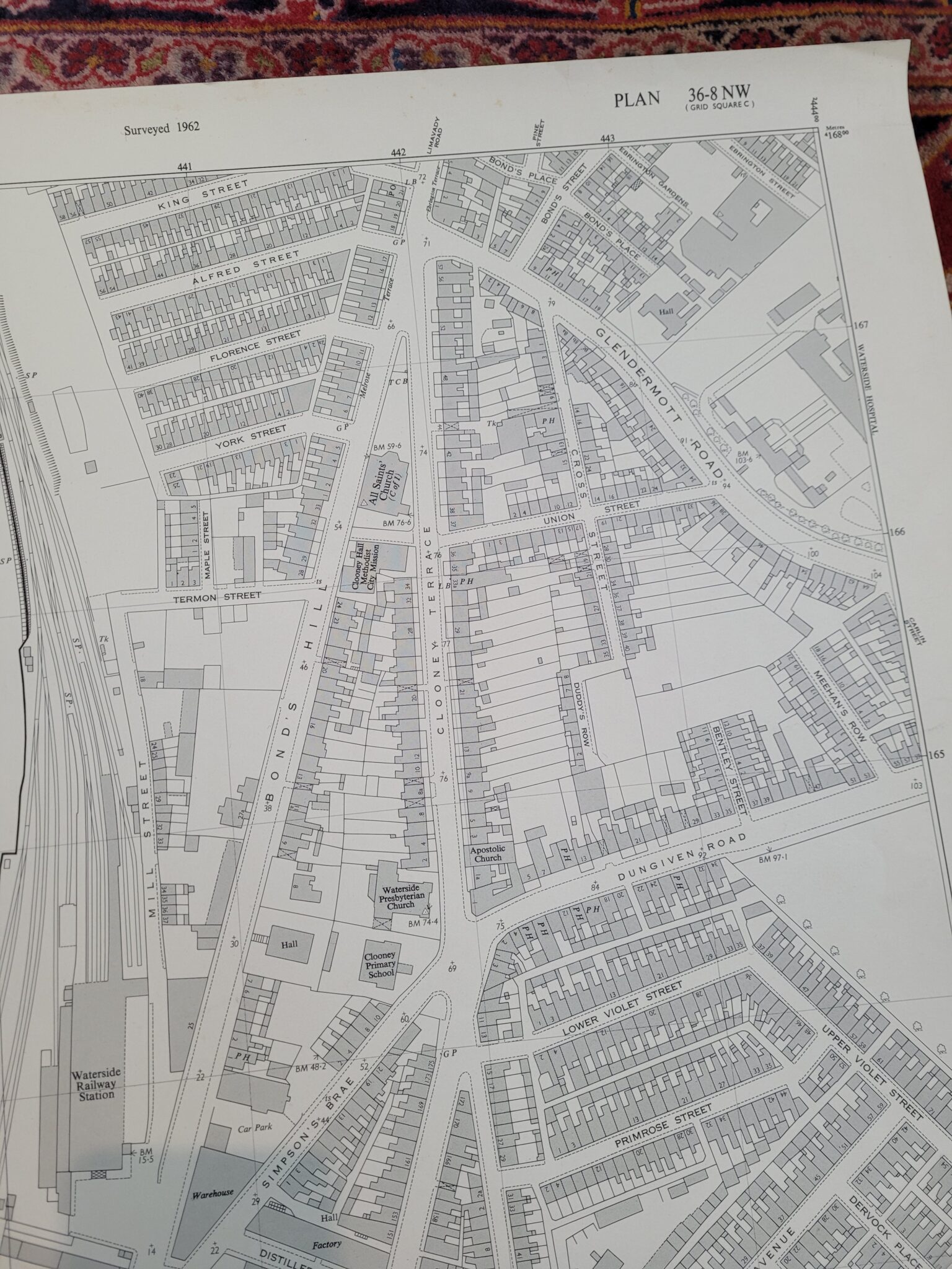 Vintage Ordnance Survey Map of Derry/Londonderry - On The Square Emporium