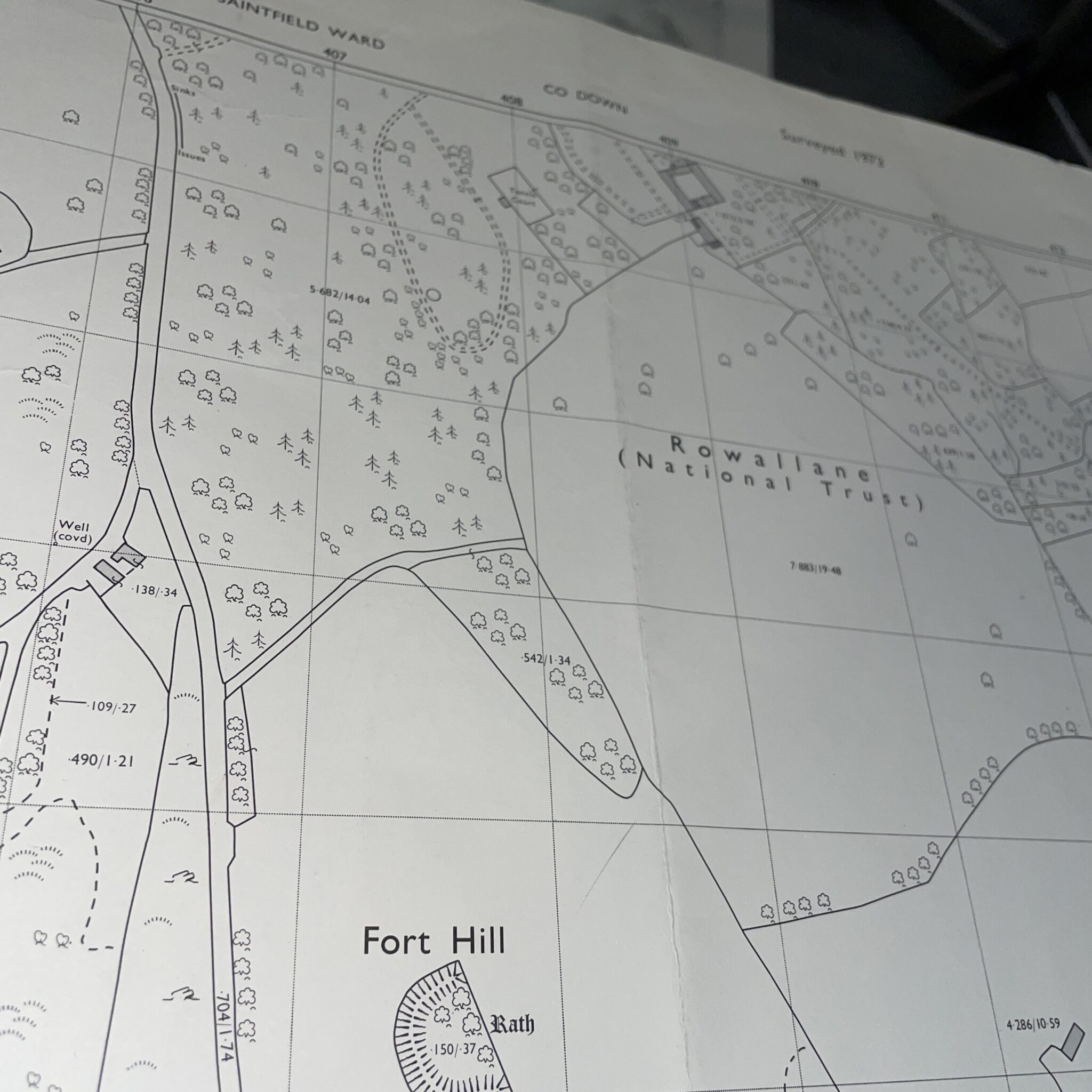 Vintage Ordnance Survey Map of Saintfield (Creevyloughare) - On The ...