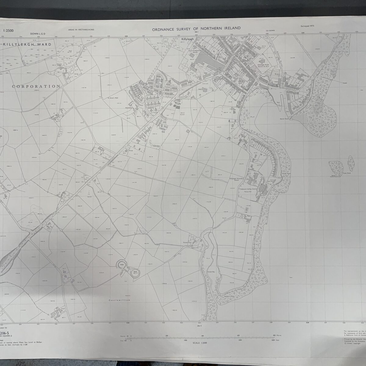 Vintage Ordnance Survey Map of Killyleagh - On The Square Emporium