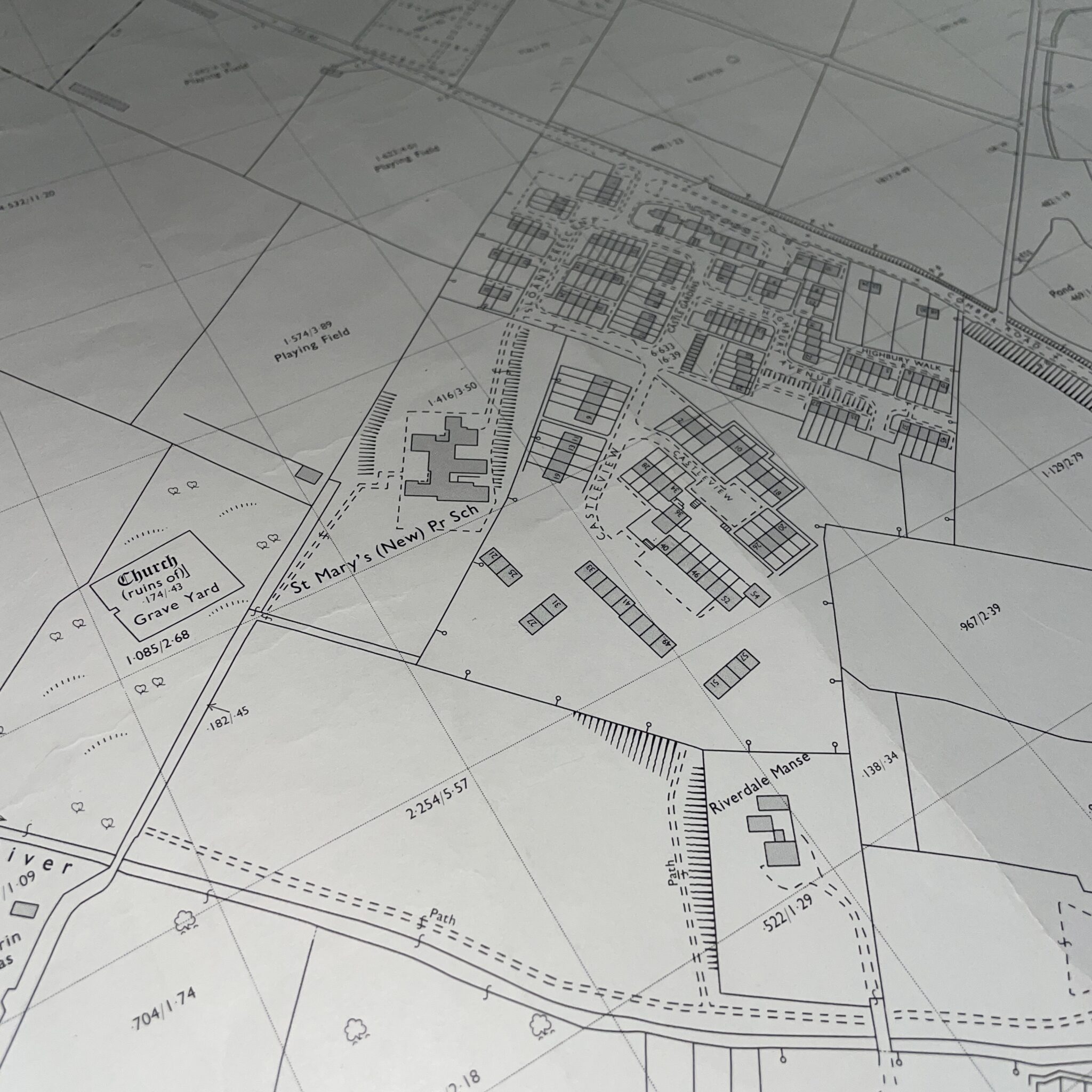 Vintage Ordnance Survey Map of Shrigley - On The Square Emporium