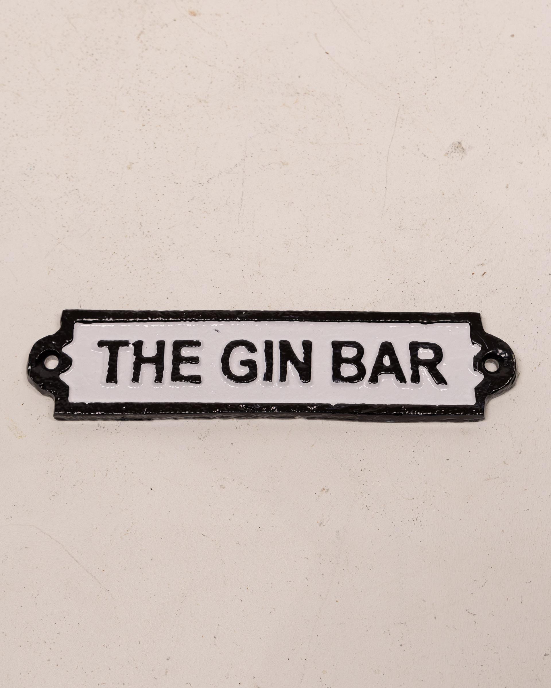 The Gin Bar Cast Iron Sign - On The Square Emporium