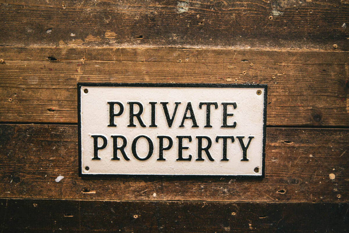 Private Property Cast Iron Sign - On The Square Emporium