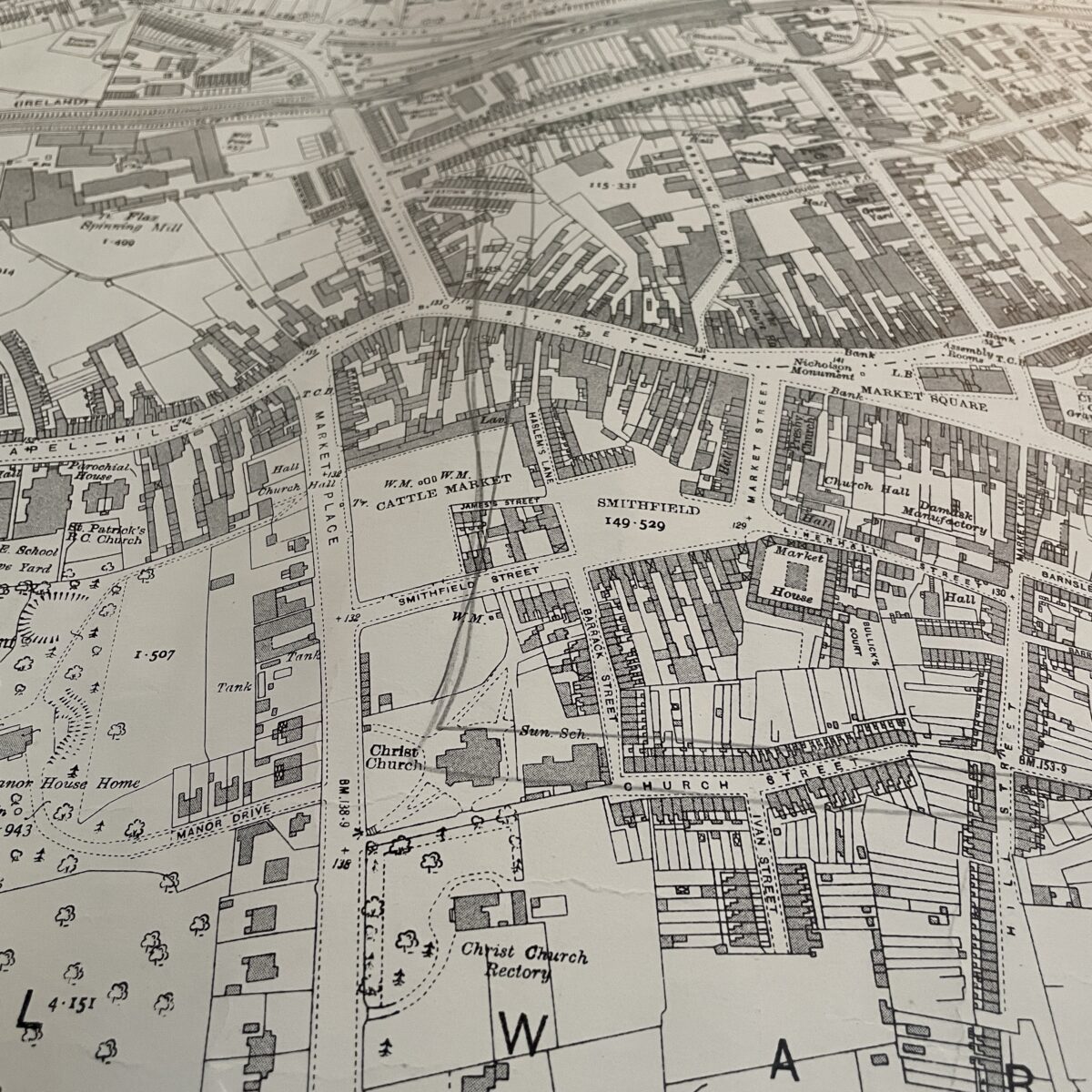 WWII Era Vintage Map of Lisburn - On The Square Emporium