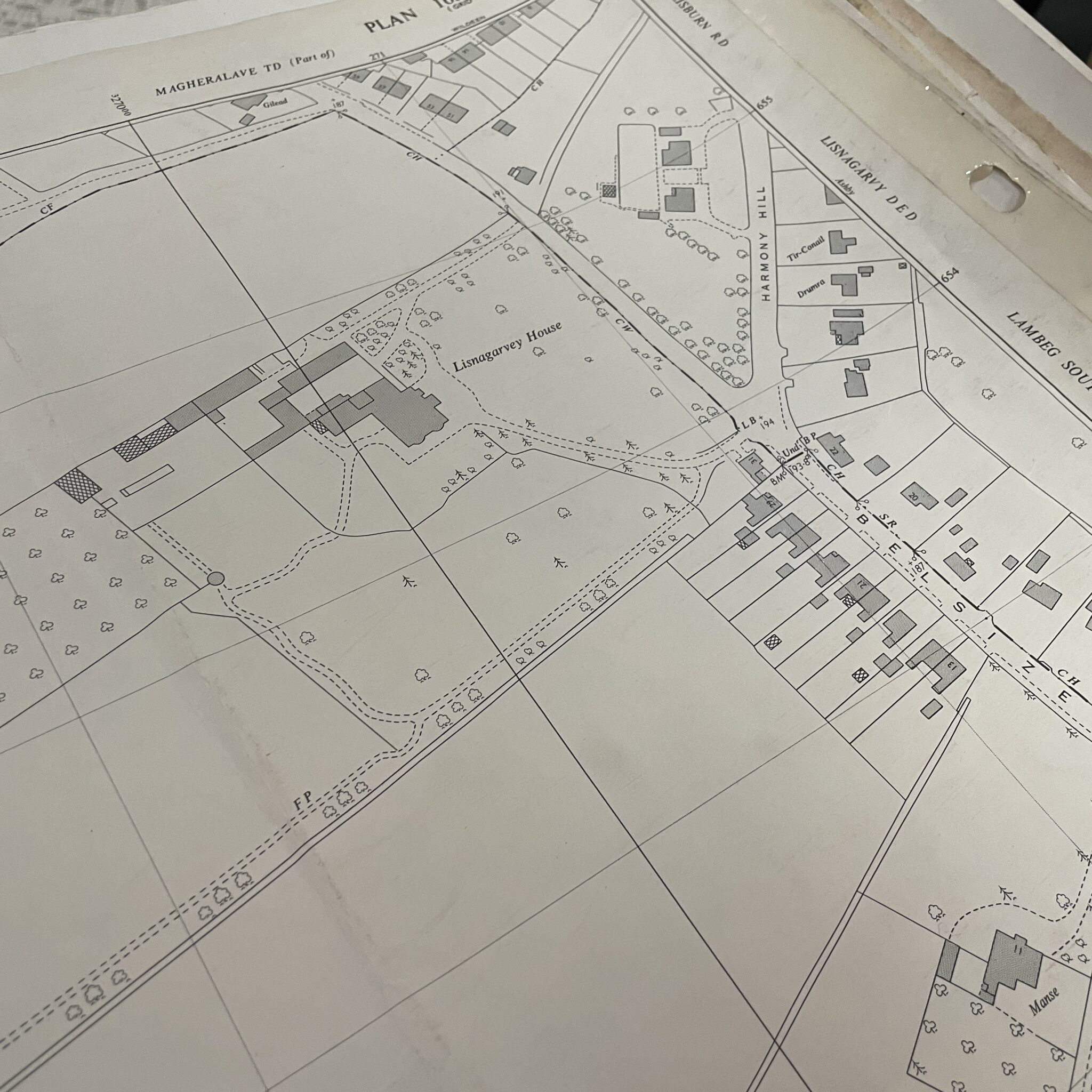Vintage Ordnance Survey Map of Lambeg (Magheralave Road) - On The ...