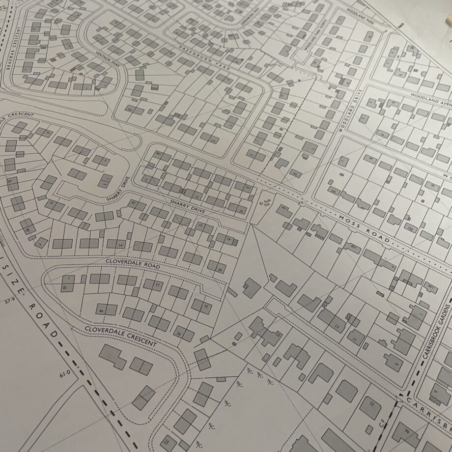 Vintage Ordnance Survey Map of Lambeg (Moss Road) - On The Square Emporium