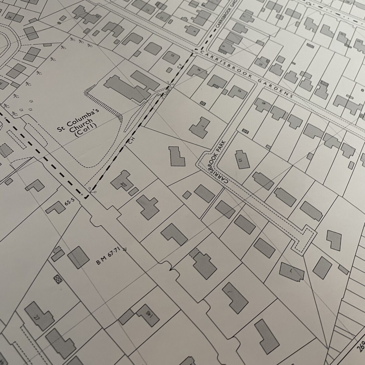 Vintage Ordnance Survey Map of Lambeg (Moss Road) - On The Square Emporium