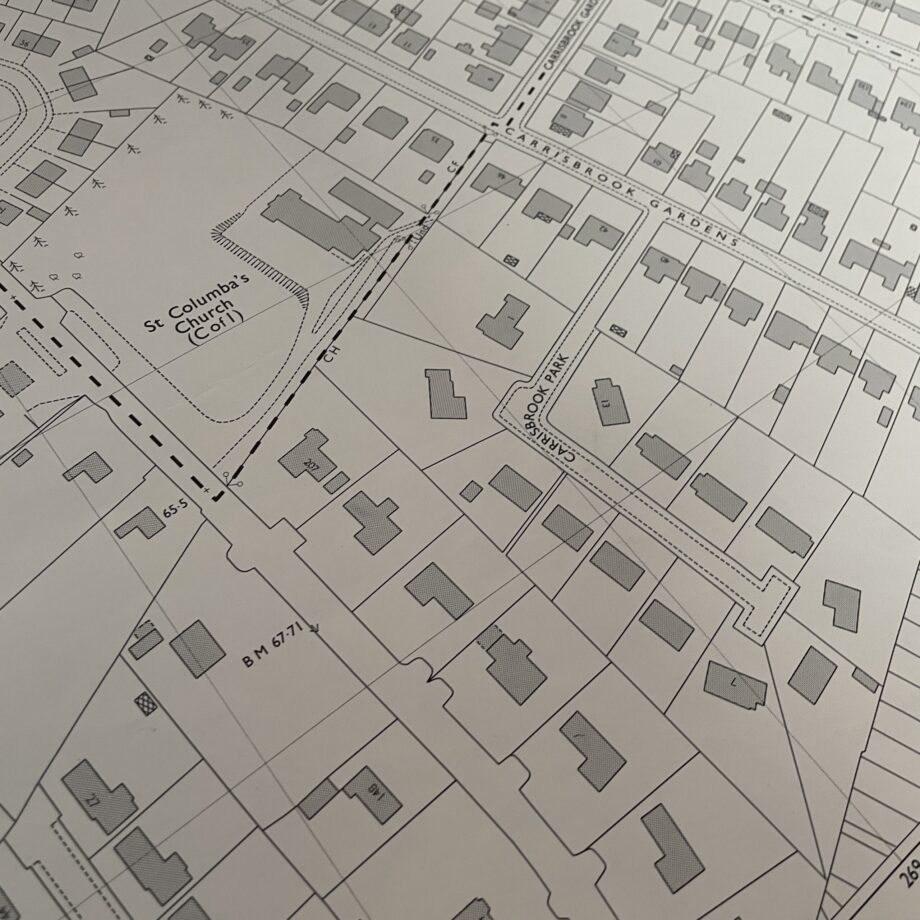 Vintage Ordnance Survey Map of Lambeg (Moss Road) - On The Square Emporium