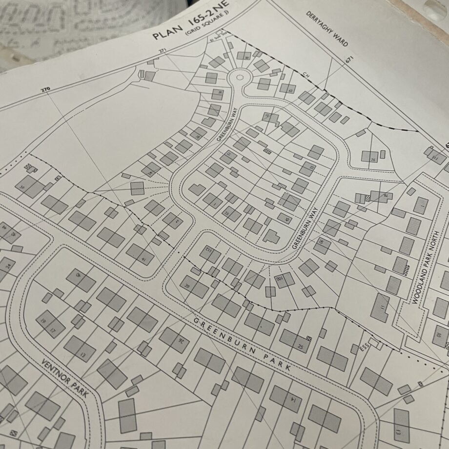 Vintage Ordnance Survey Map of Lambeg (Moss Road) - On The Square Emporium