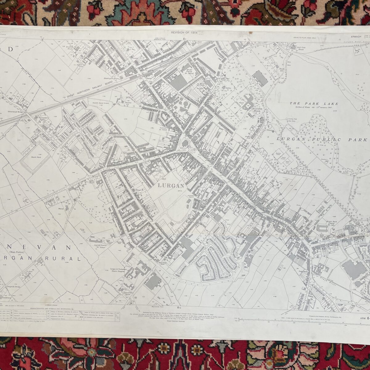Vintage Ordnance Survey Map of Lurgan - On The Square Emporium