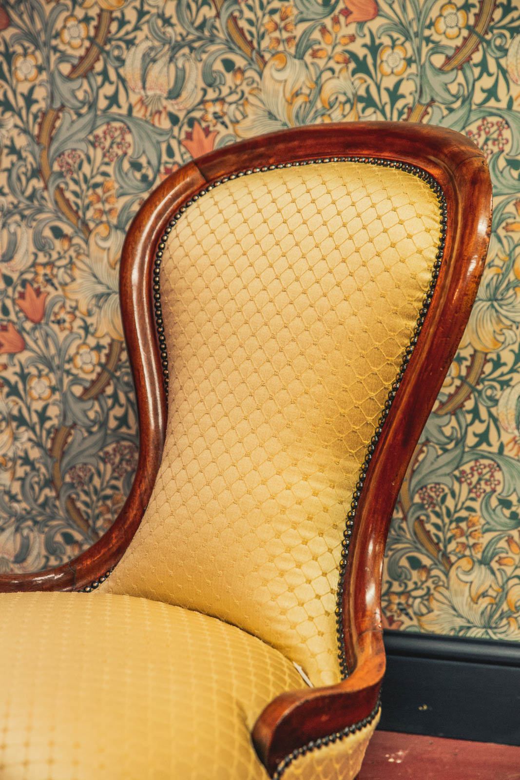Yellow Upholstered Spoon-back Chair - On The Square Emporium