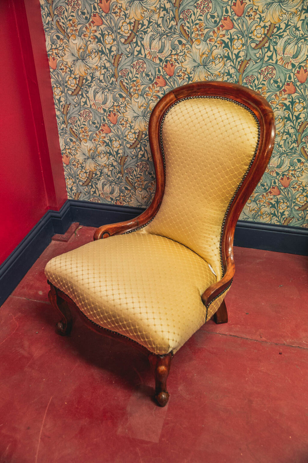 Yellow Upholstered Spoon-back Chair - On The Square Emporium