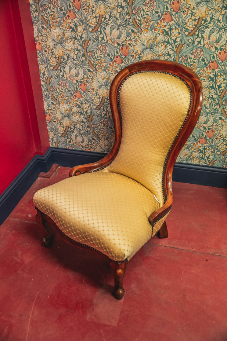 Yellow Upholstered Spoon-back Chair - On The Square Emporium