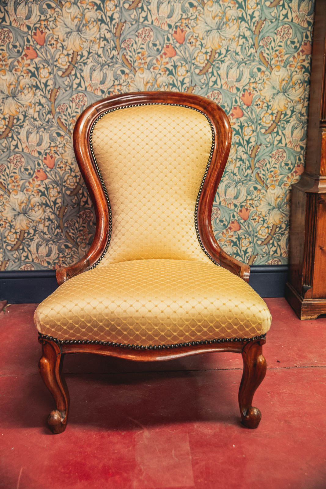 Yellow Upholstered Spoon-back Chair - On The Square Emporium