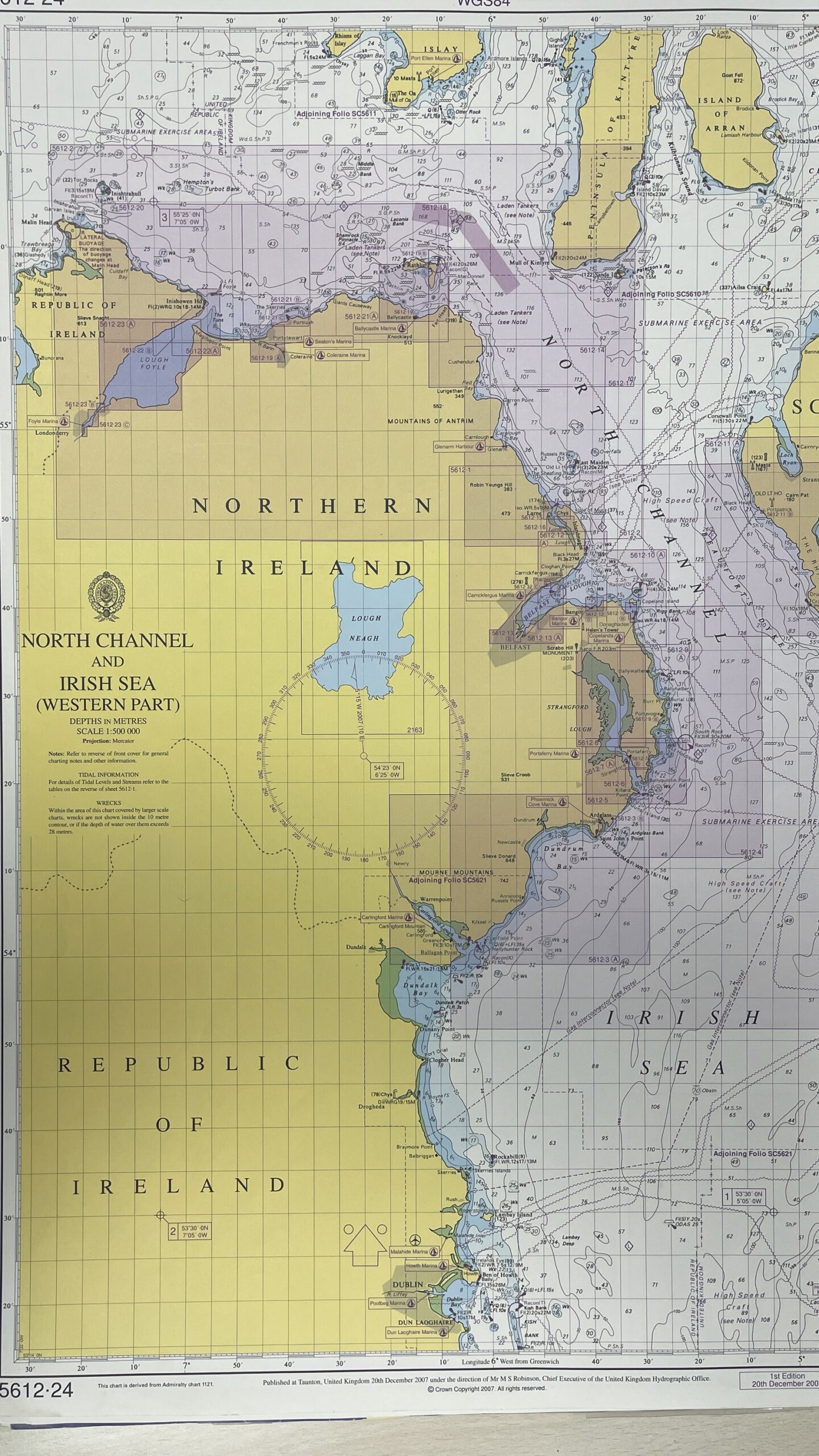 North Channel and Irish Sea / Lough Foyle Chart - On The Square Emporium