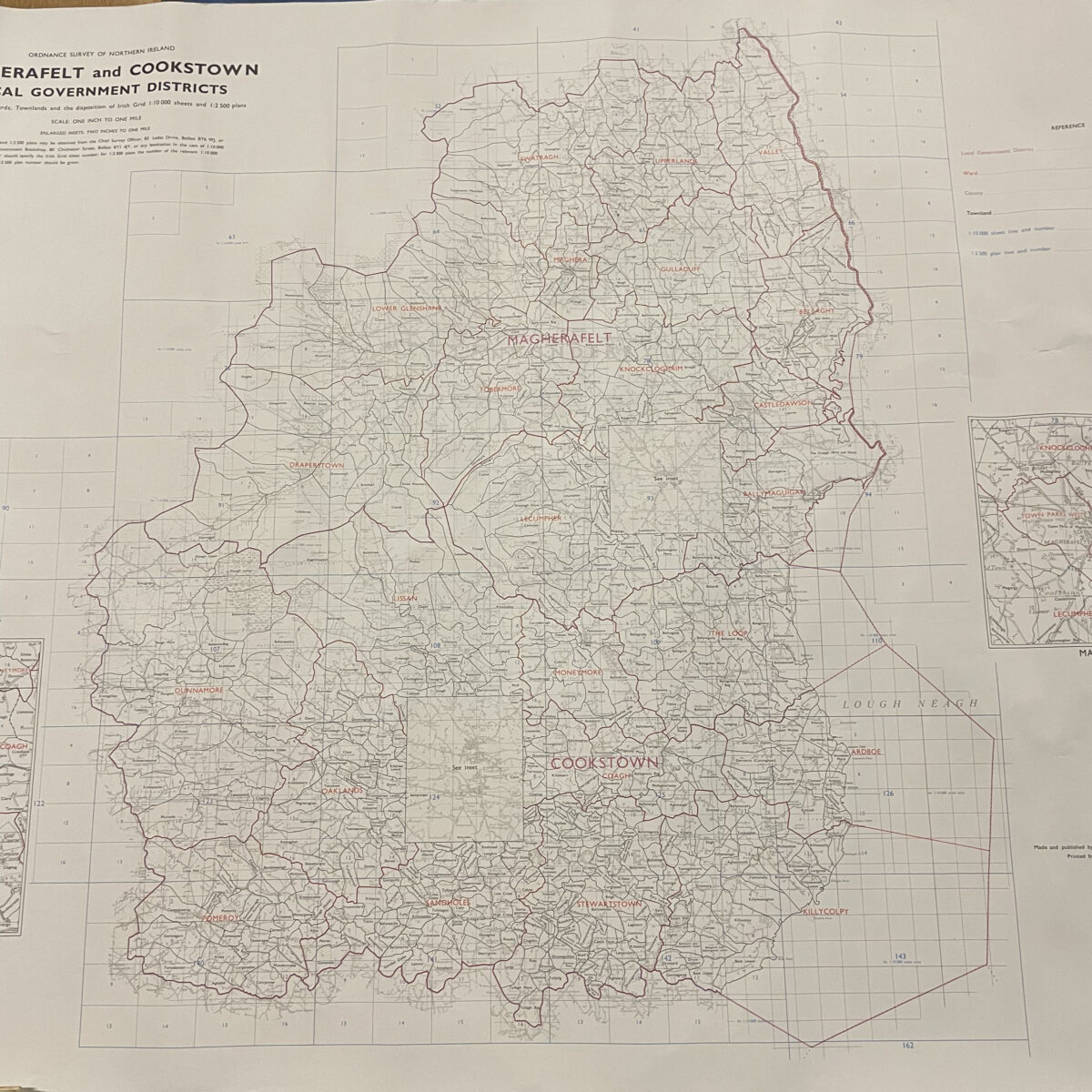 Vintage Townland Ordnance Survey Map of Magherafelt and Cookstown - On ...