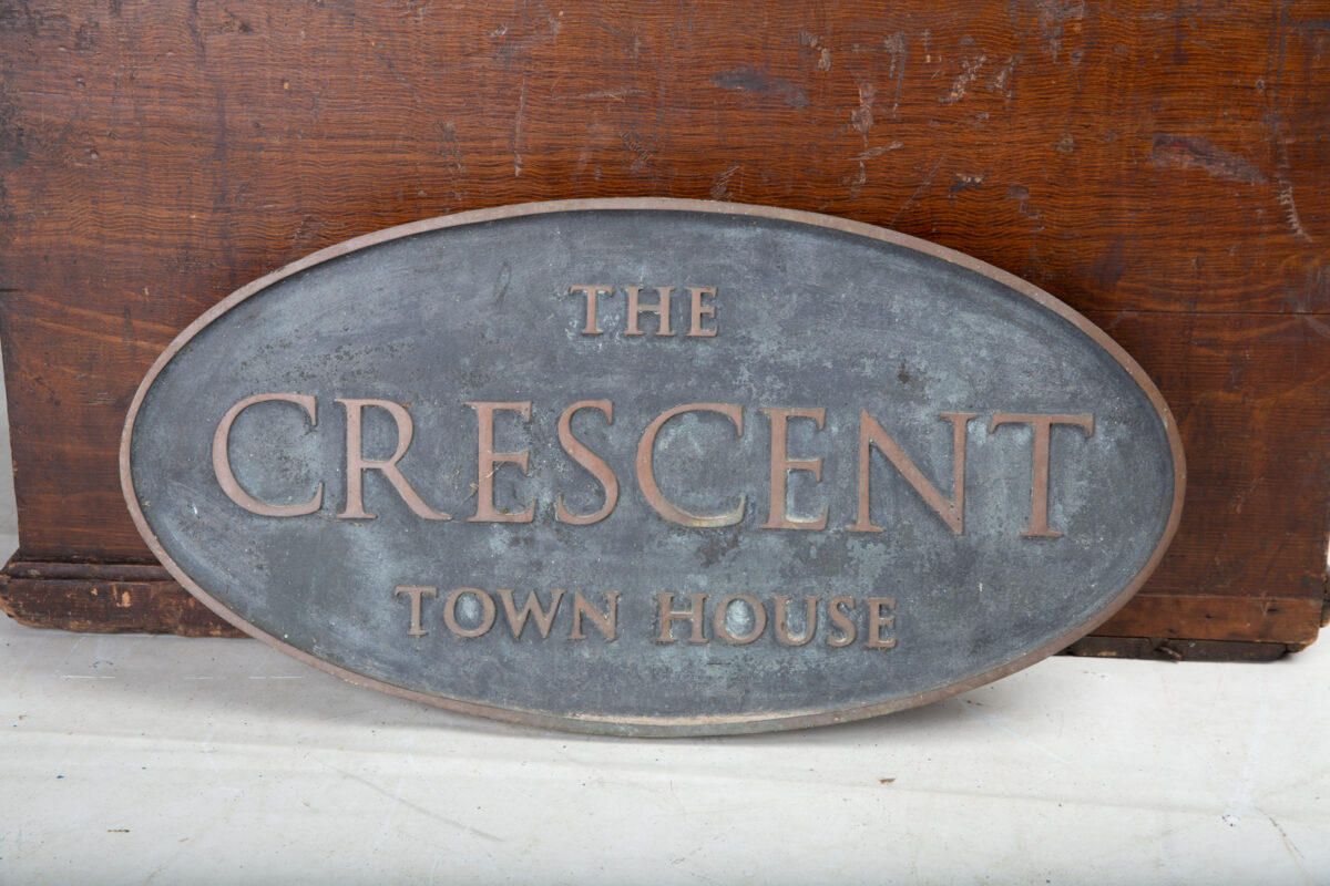 Solid Brass "The Crescent" Sign - On The Square Emporium