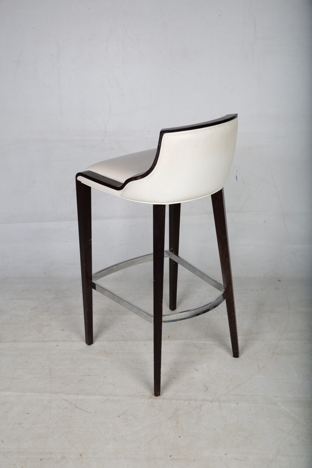 White Leather Bar Stool - On The Square Emporium