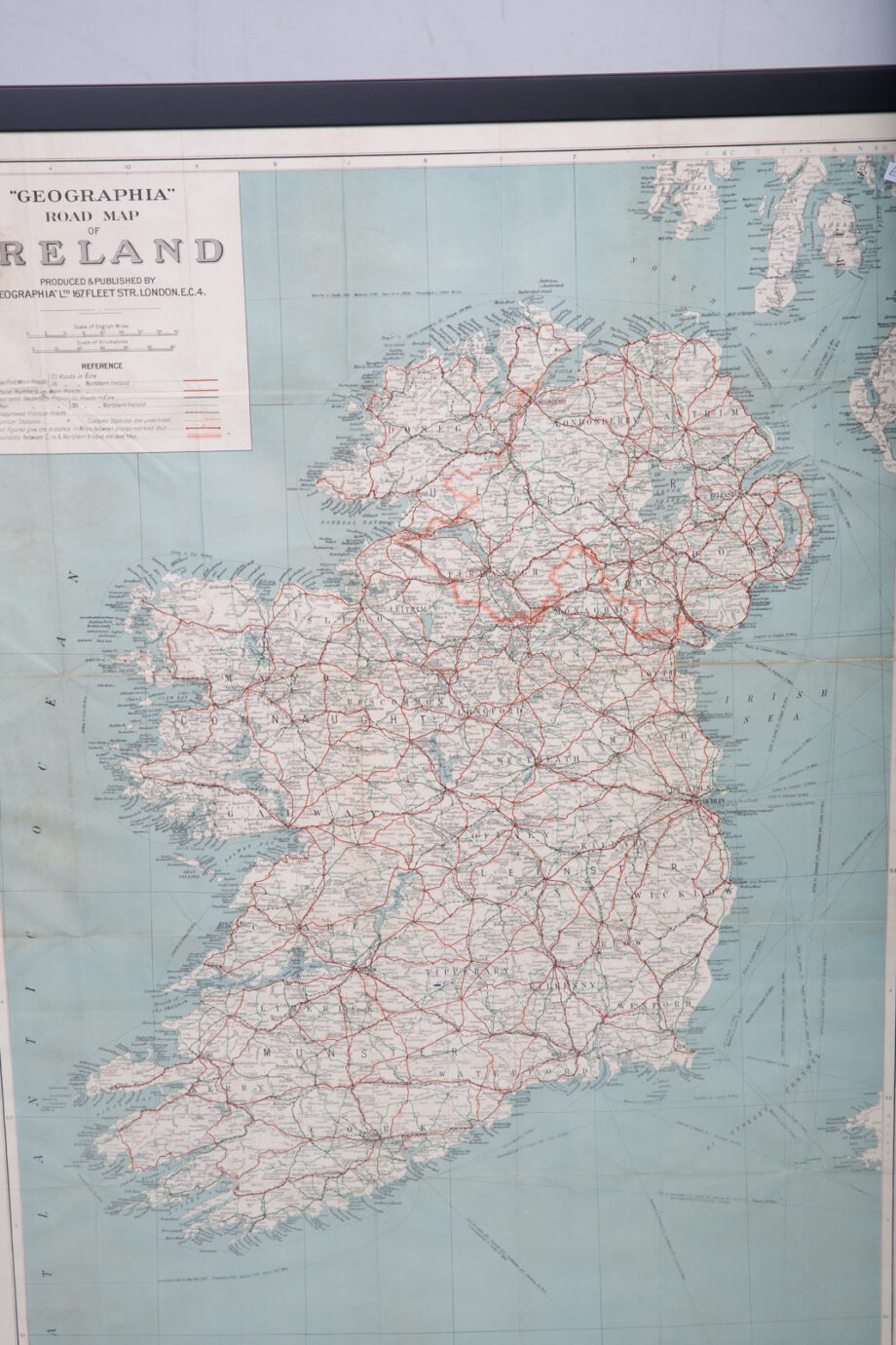 Framed Road Map of Ireland - On The Square Emporium