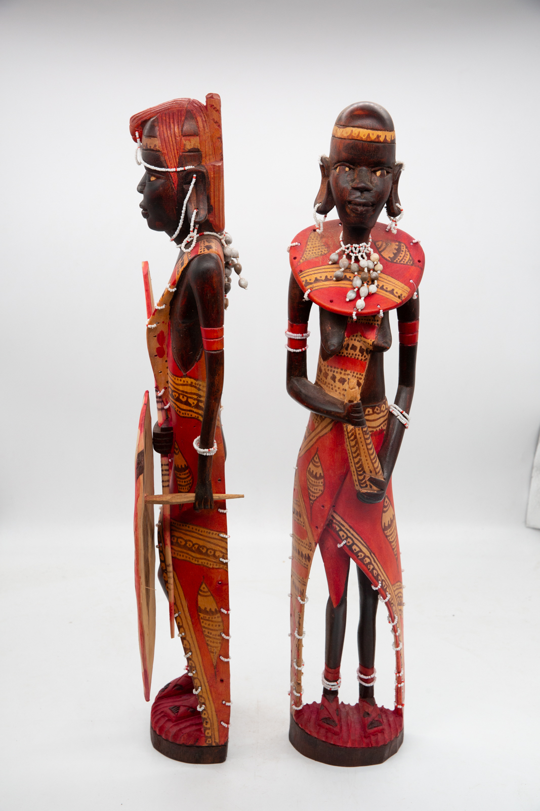Pair of Carved African Figures - On The Square Emporium