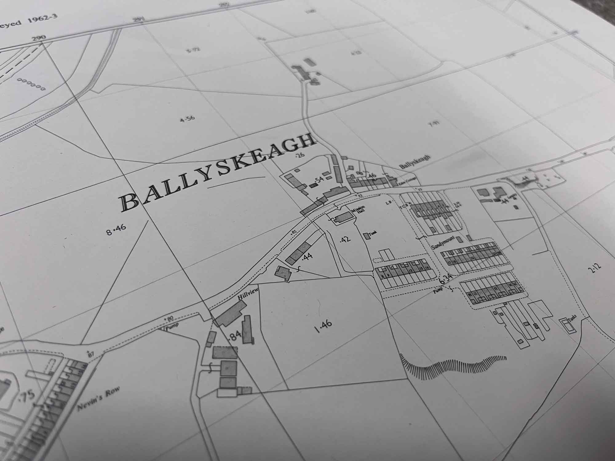 Vintage 1963 Ordnance Survey Map of Lambeg, Ballyskeagh & Tullynacross ...