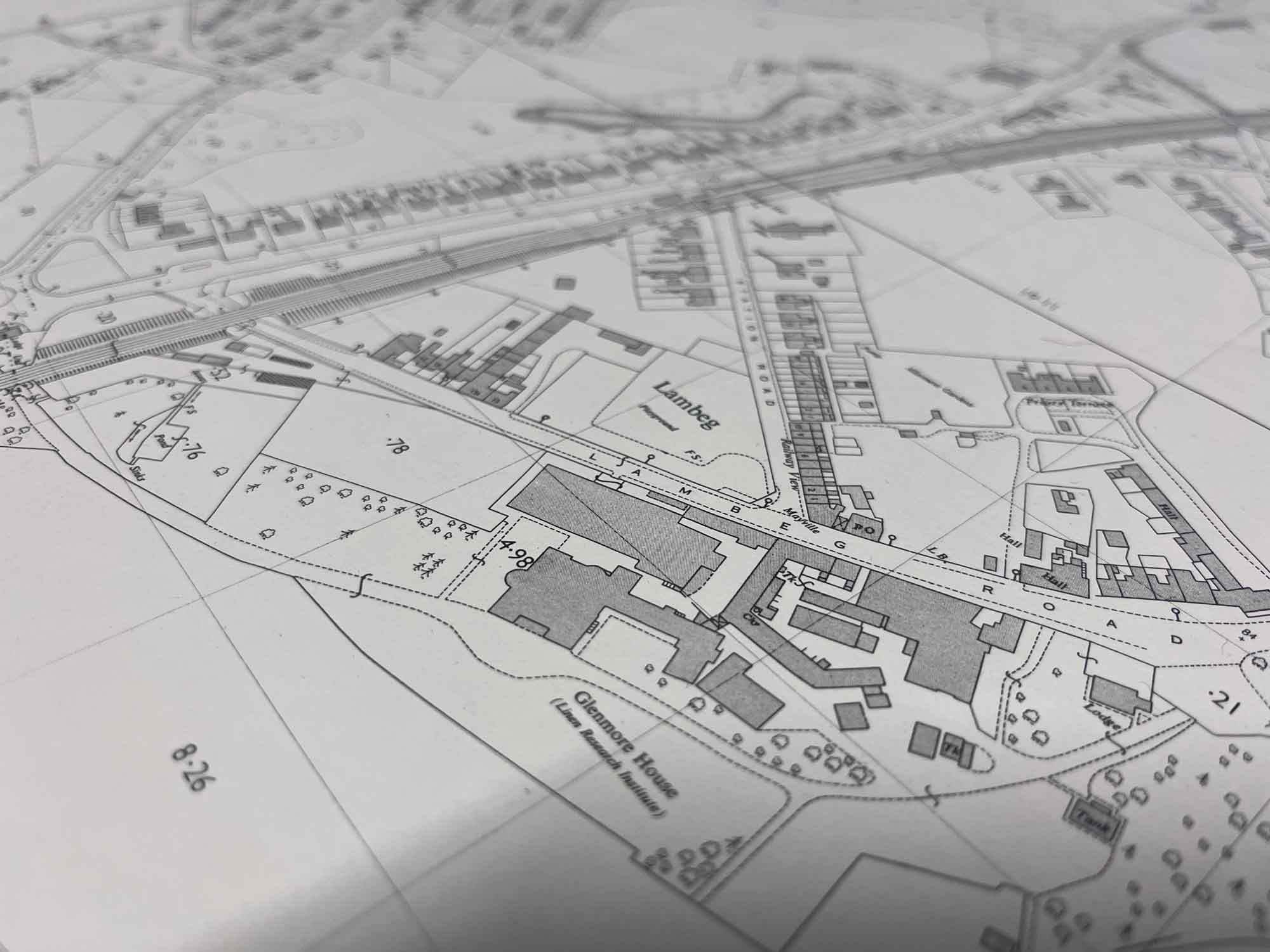 Vintage 1963 Ordnance Survey Map of Lambeg, Ballyskeagh & Tullynacross ...