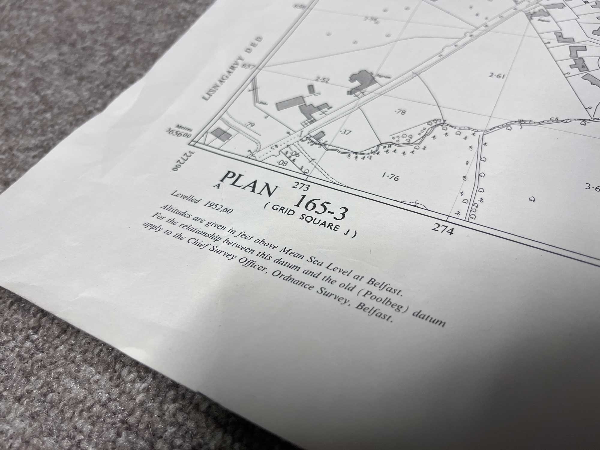 Vintage 1963 Ordnance Survey Map of Lambeg, Ballyskeagh & Tullynacross ...