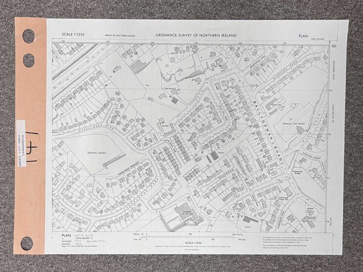 Vintage 1970 Ordnance Survey Map of Castlereagh - On The Square Emporium