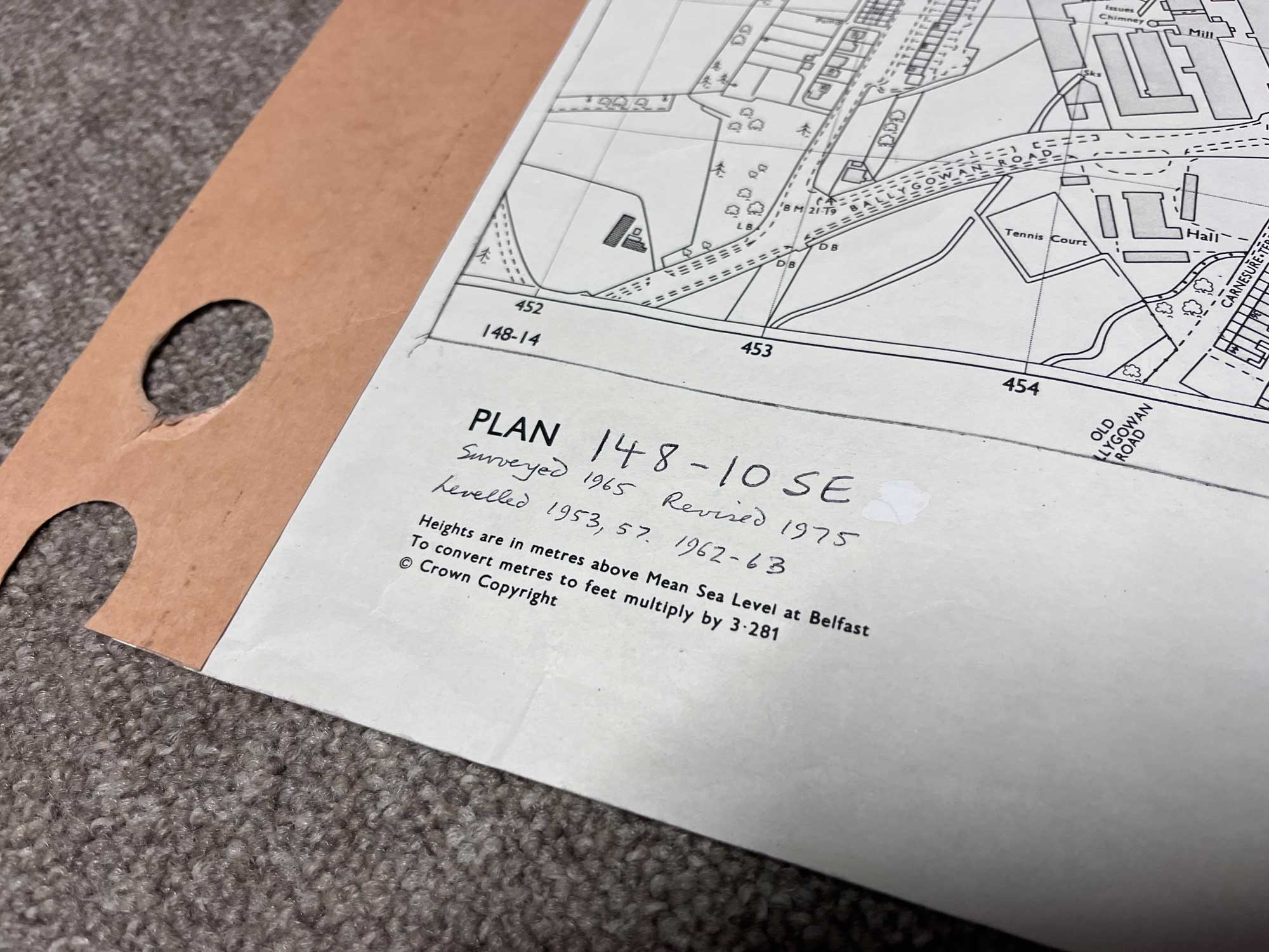 Vintage 1975 Ordnance Survey Map of Comber - On The Square Emporium