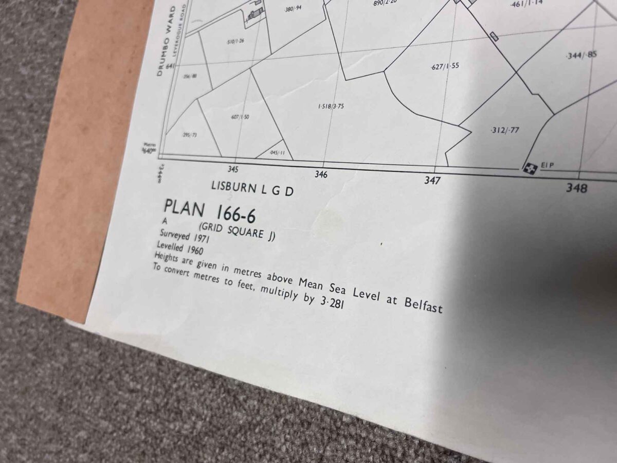 Vintage 1971 Ordnance Survey Map of Carryduff - On The Square Emporium