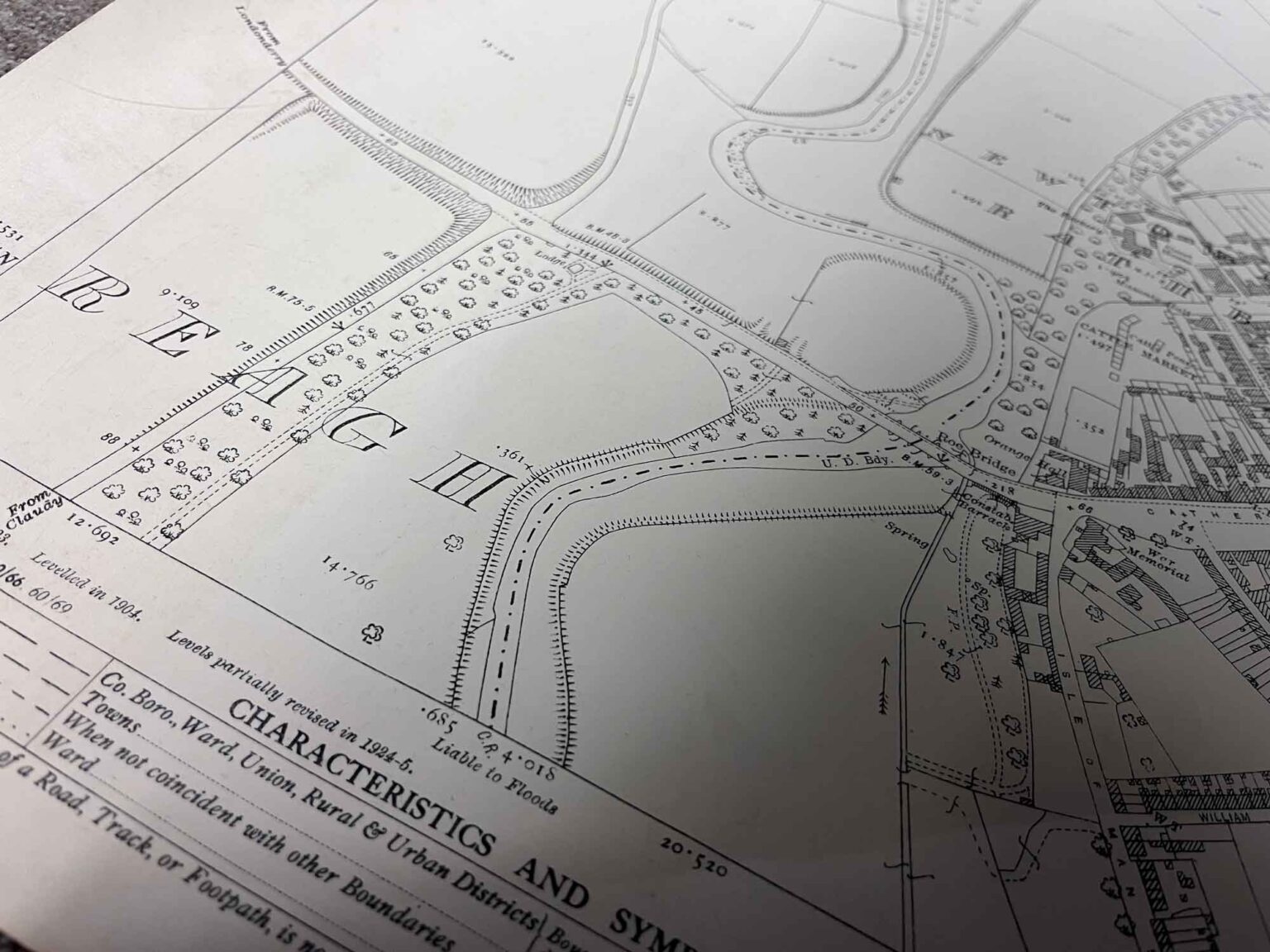 Vintage 1923 Ordnance Survey Map of Limavady - On The Square Emporium