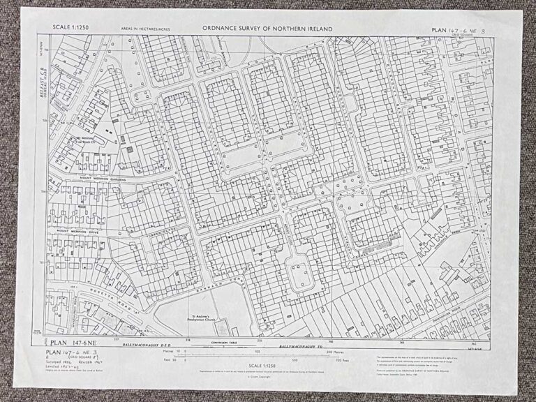 Vintage 1967 Ordnance Survey Map of Castlereagh - On The Square Emporium