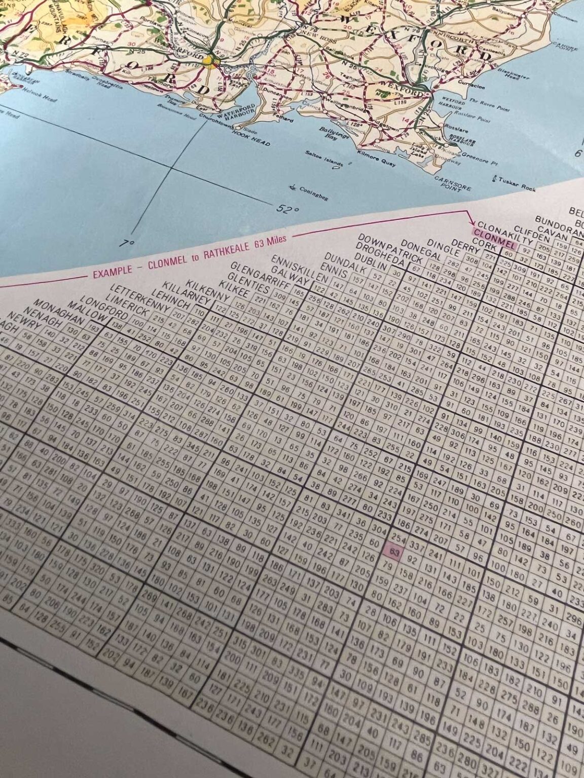 Vintage 1985 Ordnance Survey Map of Ireland - On The Square Emporium