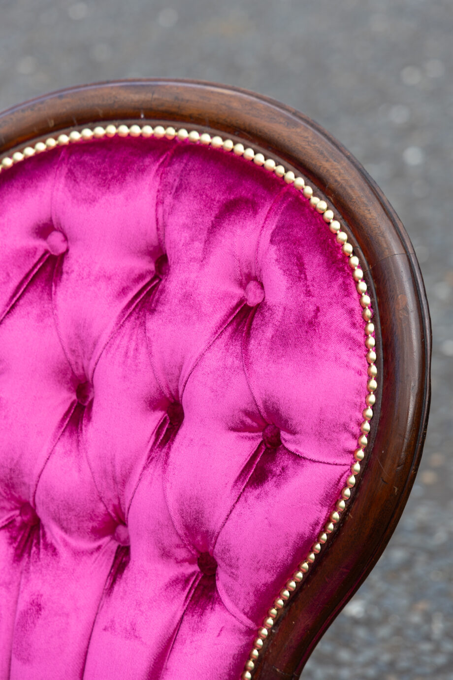 Barbie-pink Victorian Spoonback Lounge Chair - On The Square Emporium